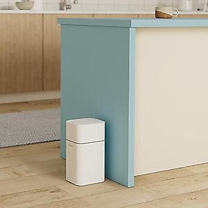 funest Bathroom Trash Can with Lids, 2.6 Gallon Small Plastic Garbage Cans with Press Pop-up Top Lid, Slim/Narrow Office Rubbish Can, Dog/Cat-Proof Trash Bin, Waterproof Wastebasket, White