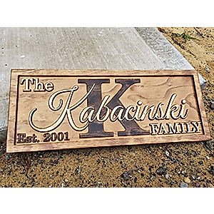 Personalized Family Name Sign Personalized Wedding Gifts Wall Art Rustic Home Decor Custom Carved Wooden Signs Couples 5 Year Anniversary Gift