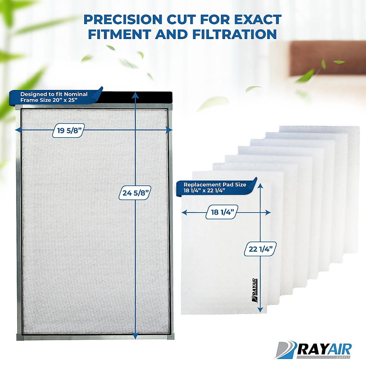 RAYAIR SUPPLY 20x25 Replacement Filter Pads Compatible with Clean Comfort AE10-2025-14 Air Cleaner 20x25 Refills (4 Pack)