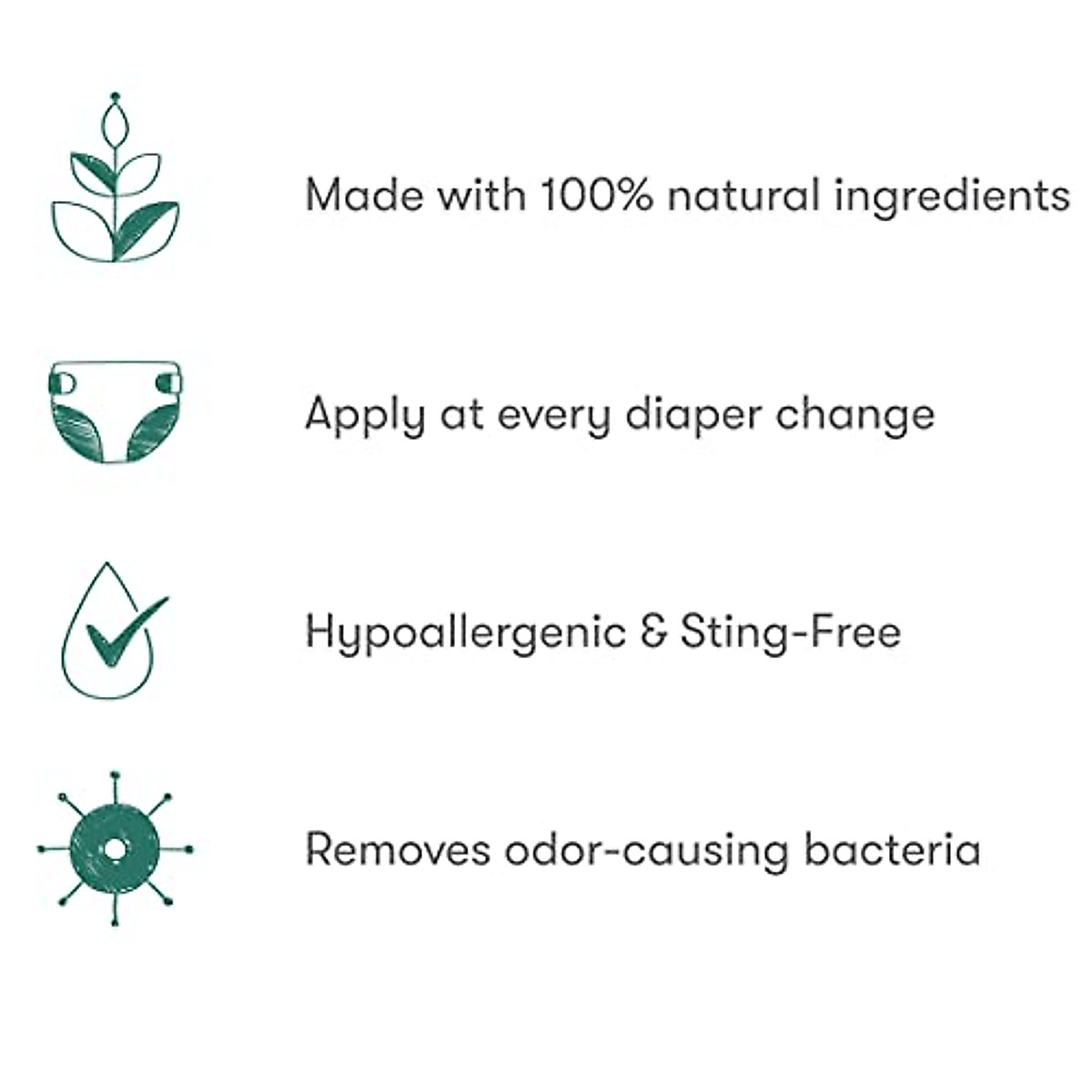 Munchkin® HYP03™ Daily Diaper Rash Spray with Hypochlorous to Remove Germs and Promote Healing, 100% Natural Ingredients, Ick-Free Alternative to Messy Diaper Rash Creams, 600 Sprays