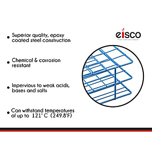 EISCO Wire Test Tube Rack - Holds 40 Tubes with 18-20mm Diameter - Epoxy-Coated Steel