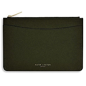 KATIE LOXTON Cara Womens Medium Vegan Leather Slip Pocket Clutch Handbag Pouch Khaki Green