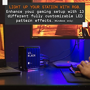 WD_BLACK 2TB D50 Game Dock NVMe SSD Solid State Drive, RGB with Thunderbolt 3 Connectivity, Up to 3,000 MB/s - WDBA3U0020BBK-NESN