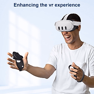 OURVR Controller Grips Cover For Quest 3S/Quest 3, with Knuckle Straps and Battery Opening design, Grips Cover VR Accessories Compatible with Meta Quest 3 (Not fit official charging dock)