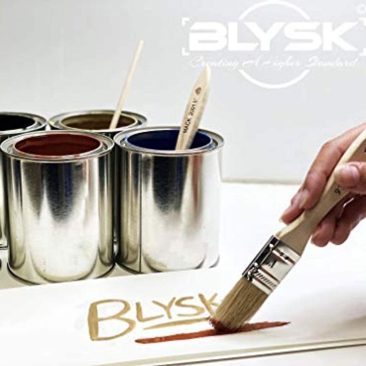 BLYSK Empty Metal Paint Cans with Lids, (Pint Size, 6 Pack) Empty Pint Paint Can Storage, Unlined Multipurpose Storage for Arts and Crafts, DIY Projects, Painting, Garage Organization, Free Can Opener