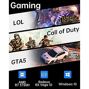 SkyBarium Mini PC AMD Ryzen 7 3750H (2.3Ghz up to 4.0GHz), Mini Computers with Windows 11, Small PC Support WiFi 5/BT 4.2/4K@60Hz Triple Display Output for Home/Business/Game.