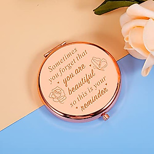 Inspirational Gifts for Women Makeup Mirror Birthday Christmas Stocking Stuffers Compact Mirror Gifts for Girl Daughter Mom Sister Female Friends Valentines Day Graduation Gift for Wife Girlfriend BFF
