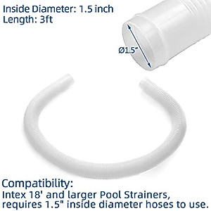1.5" X 3ft Pool Skimmer Hose Replacement for Intex Above Ground Pool Skimmer Pump Transfer Hose Part # 10531 25016