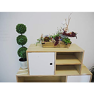 Admired By Nature Natural Wood Small Shallow Rectangle Crate with Metal Corner Design, 019-NTRL