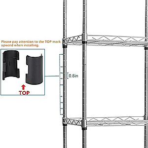 REGILLER 5-Wire Shelving Metal Storage Rack Adjustable Shelves, Standing Storage Shelf Units for Laundry Bathroom Kitchen Pantry Closet(Silver, 16.6L x 11.8W x 53.5H)