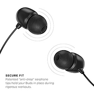 phaiser Bluetooth Headphones, Retractable Neckband Earbuds with Microphone, Wireless Sweatproof Inear Earphones, Portable Cordless Stereo Headset, Black