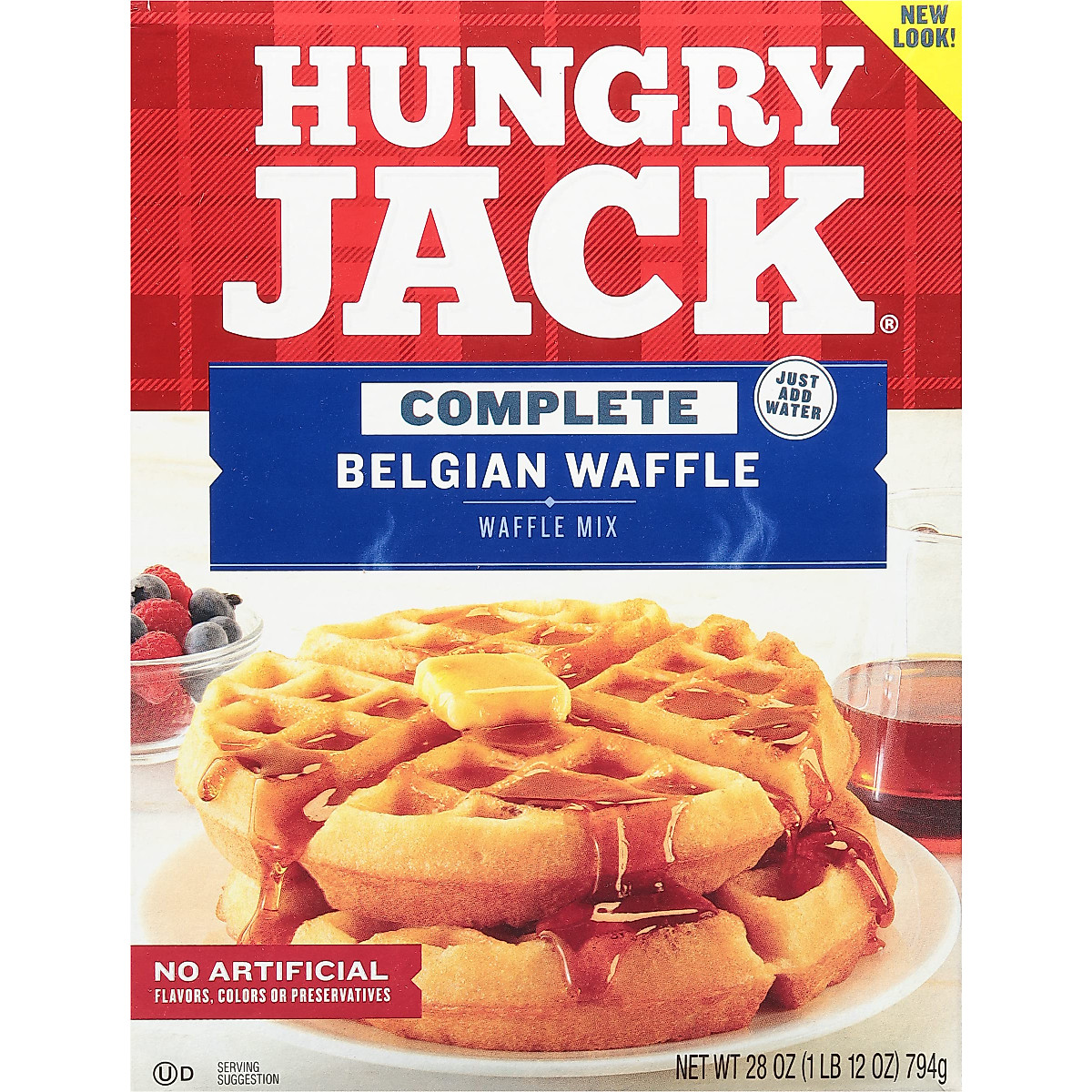 Hungry Jack Complete Belgian Waffle Mix (Pack of 3) with By The Cup Butter Spreader
