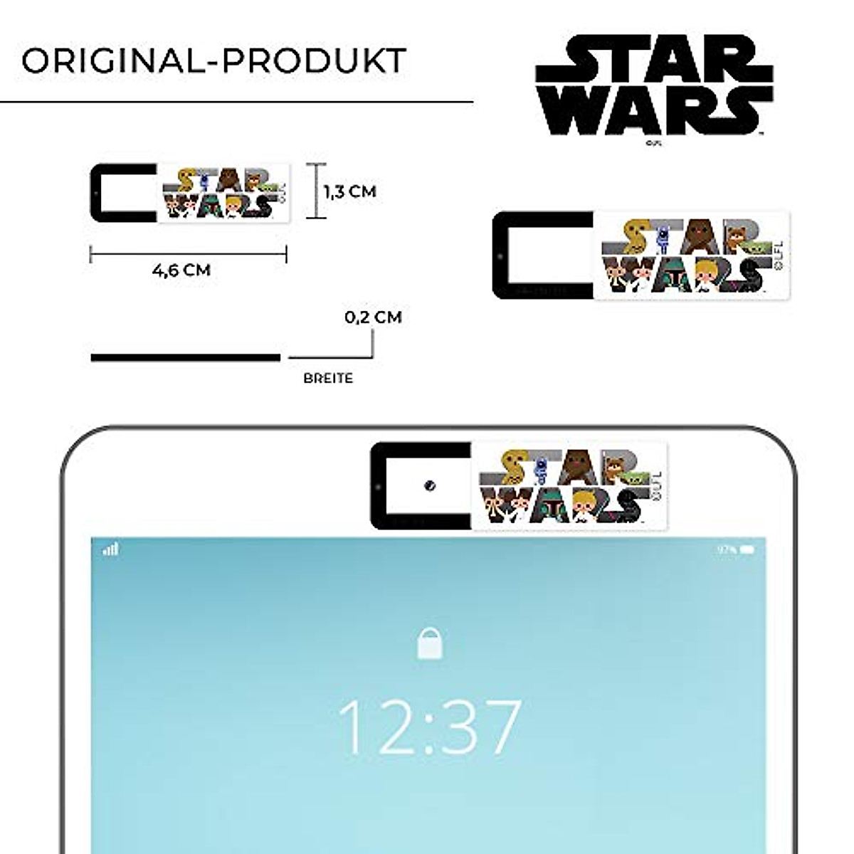 ERT GROUP Original and Officially Licensed by Star Wars Webcam Cover, Pattern Star Wars 004, Privise Sliding Camera Cover for Laptop, Computer and Tablet, Security Products