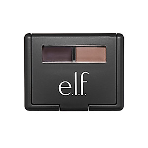 e.l.f. Eyebrow Kit, Brow Powder and Wax Duo, Long Lasting, Fuller, Thicker, Brush Included, 0.3 Oz, Dark, 1 Count