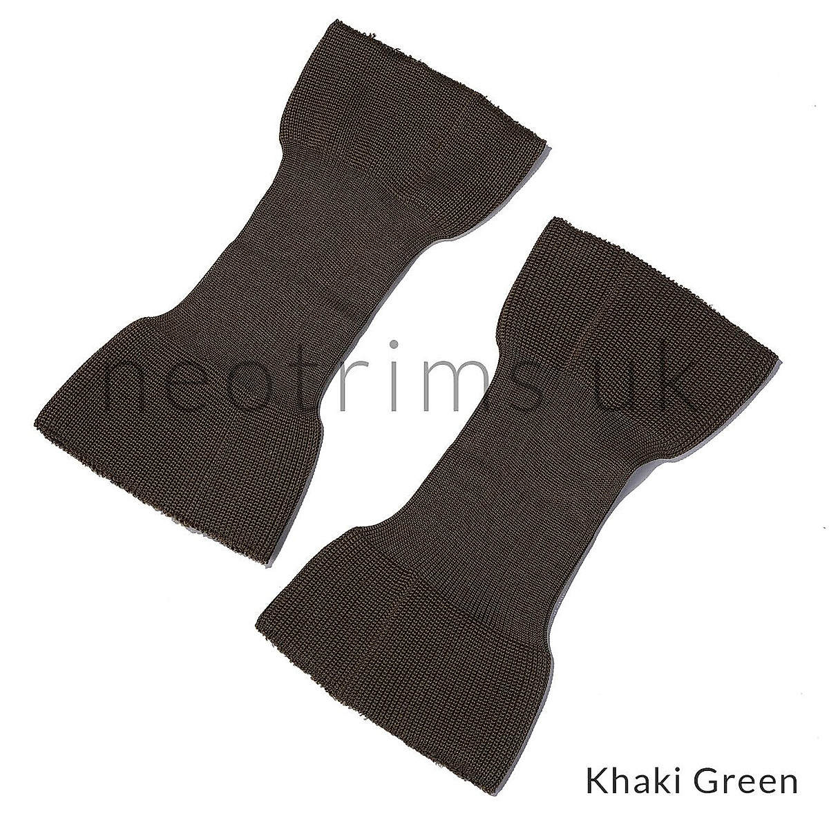 Rib Knit Cuff Pair for Replacement Repair Cuffing Old Jackets Bombers. No Side Seams, Seamless Tubular Ribbing Fabric. Also for para Jackets and Denison Smock, Neotrims (Khaki Green, 2 Pieces)