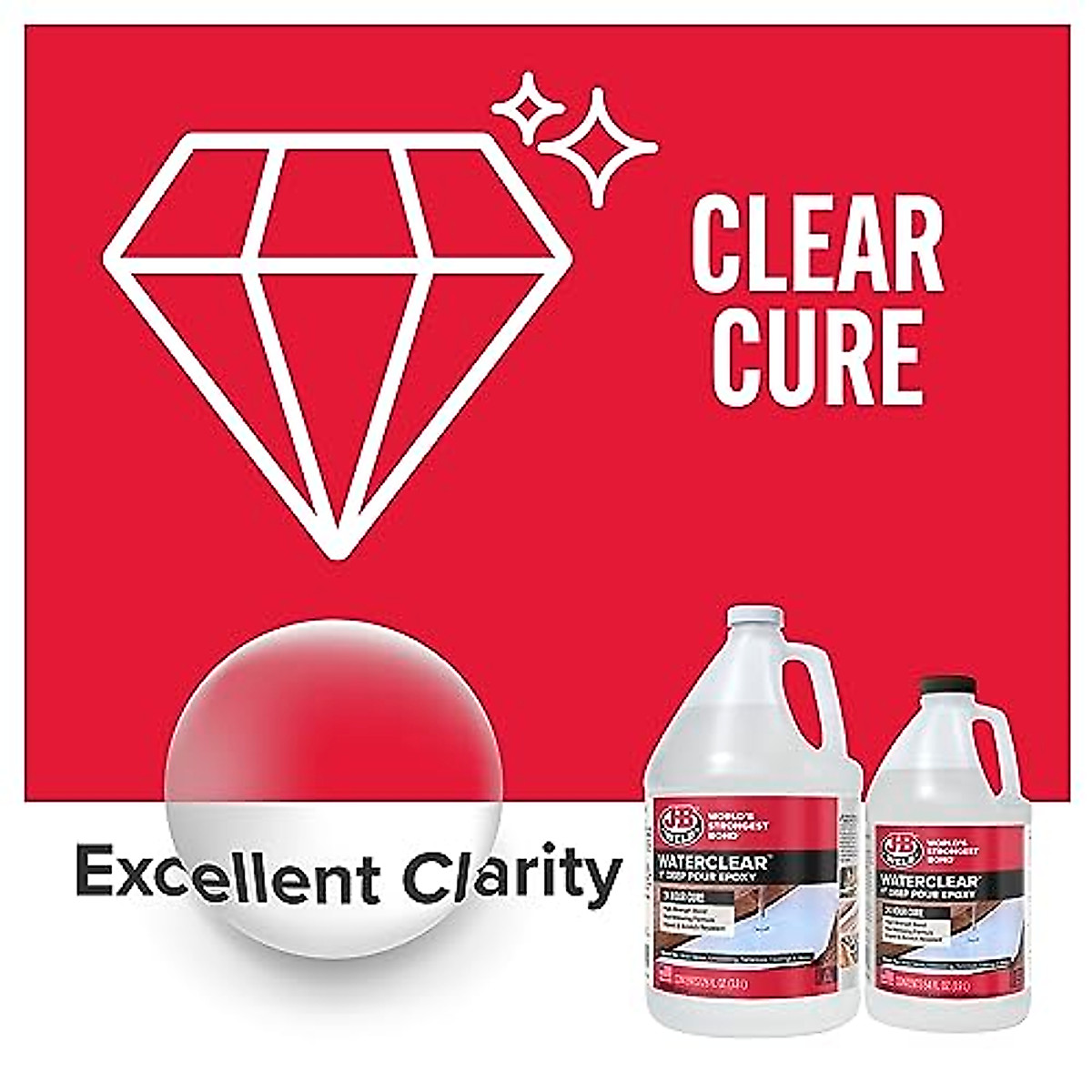 J-B Weld 1" Deep Pour Epoxy WaterClear, 24 Hour Cure, 1", 1.5 Gallon Kit