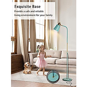 Floor Lamp, Industrial Floor Lamps for Living Rooms Rustic Farmhouse Reading Standing Floor Lamp Adjustable Metal Heads Indoor Task Lighting for Living Room Bedroom Office Home Décor (Green)