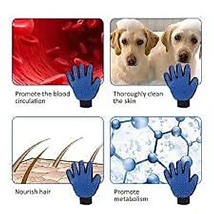 Pet Grooming Glove and Deshedding Brush - Perfect for Cat and Dog - Short and Long Hair - Gentle Pet Hair Remover Mitt - One-Size-Fits-All - 260 Soft Silicone Tips - Right Hand Product Name