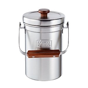 Vatya Stainless Steel Kitchen Compost Bin - NO Filter Countertop Composter, Composting Bucket, Counter Top Small Indoor Food Waste Container with Lid, Odorless Food Scrap Pail, Large 0.8 Gallon