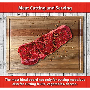 Bilikolik Large Walnut Wood Cutting Board for Kitchen (16x12x1.15) - Reversible Serving Tray - Walnut Cutting Board - Butcher Block - Meat, Vegetables, Fruits, Cheese