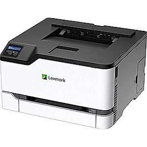 Lexmark C3224dw Color Laser Printer with Wireless capabilities, Standard Two Sided printing, Two Line LCD Screen with Full-Spectrum Security and Prints Up To 24 ppm (40N9000),White, Gray