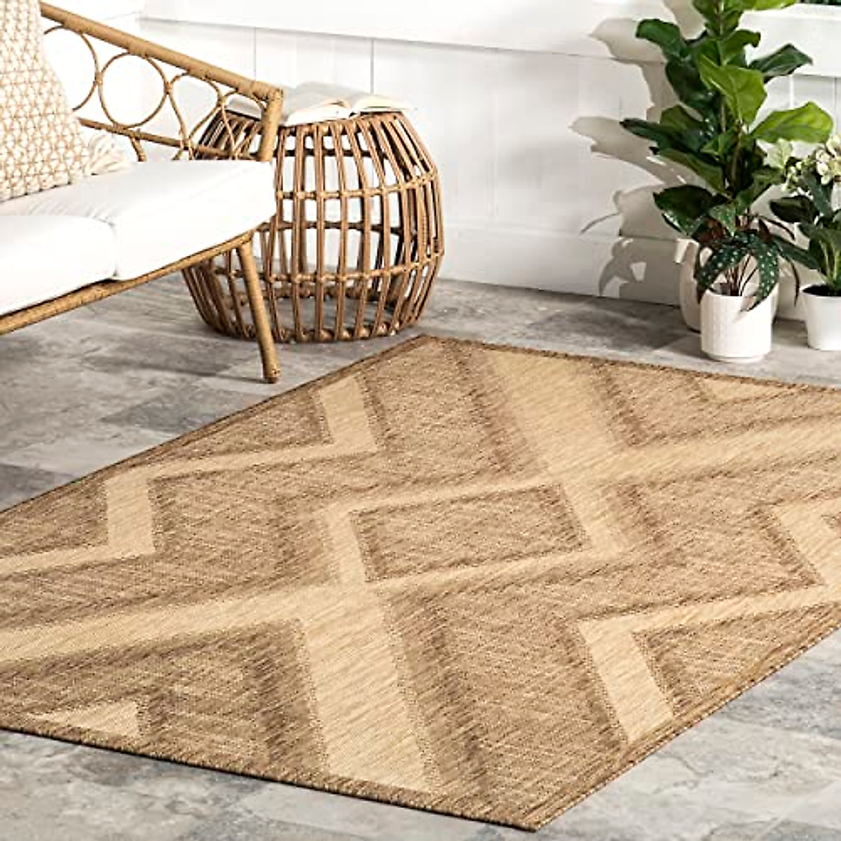 nuLOOM Sherilyn Geometric Indoor/Outdoor Area Rug, 8' x 10', Beige