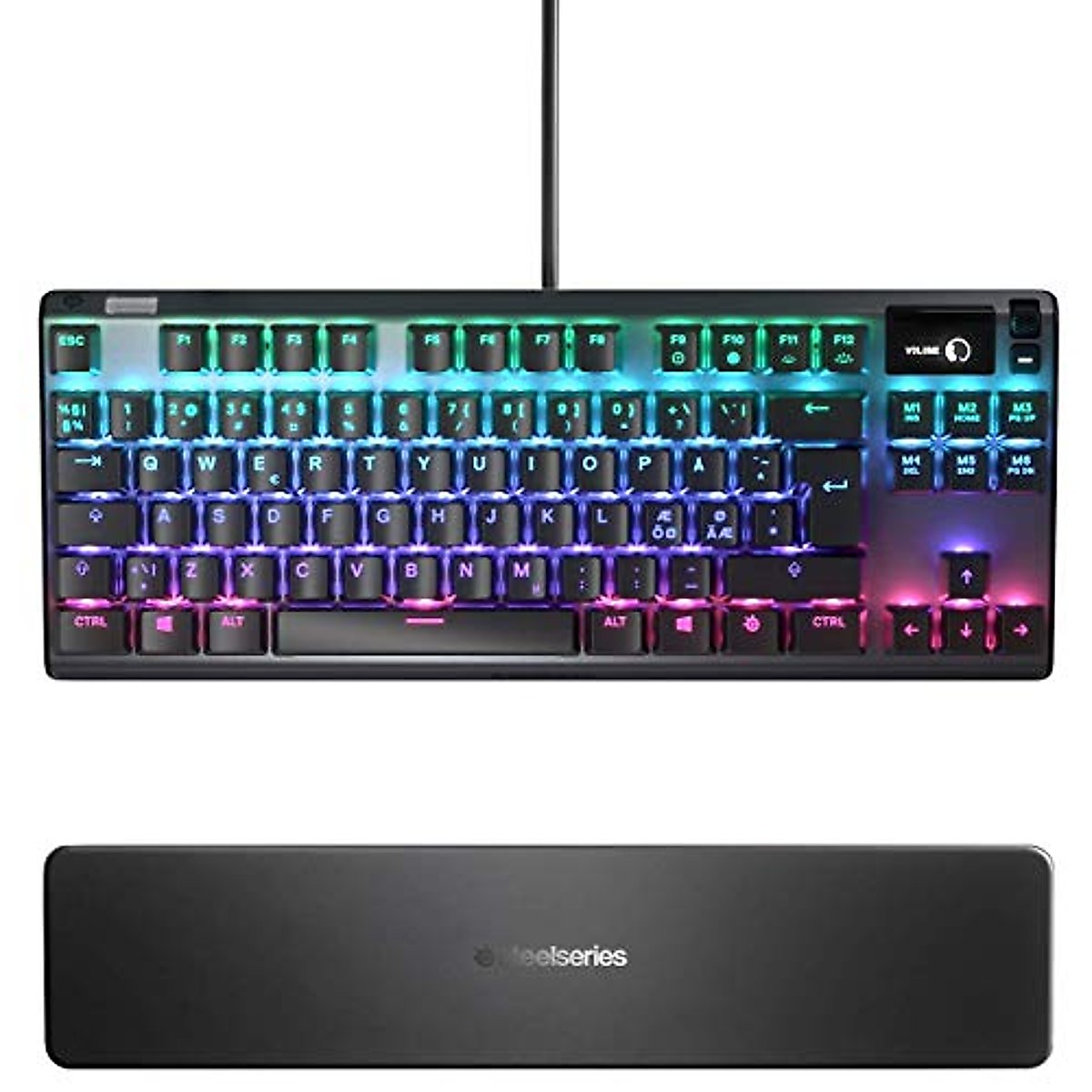 SteelSeries Apex Pro TKL HyperMagnetic Gaming Keyboard - Adjustable Actuation - Esport TKL Format - OLED Display - RGB - PBT Keys - USB-A - Nordic QWERTY