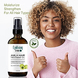 Epifany True Amla Hair Treatment Oil 4oz | Hair Growth, Loss Thinning | Sensitive Scalp | Protective Styles | Argan, Jojoba, Jamaican Black Castor Oil | 100% Natural