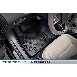 SMARTLINER Custom Fit 2 Row Floor Mats & Cargo Liner Behind 2nd Row (Upper Deck) Set Black Compatible with 2021-2022 Chevrolet Trailblazer (FWD only)