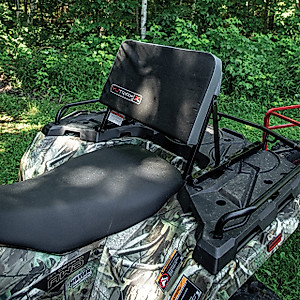 Yutrax® Universal Mount ATV Backrest, Heavy-Duty Steel Seat Frame, Adjustable Seat Back Positions, 2” Thick Cushion, Folds Down Flat When Not in Use