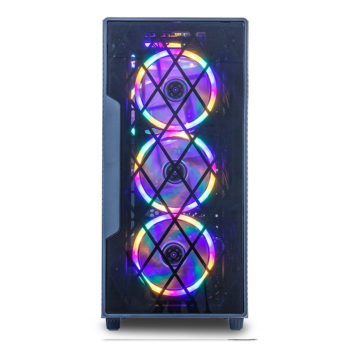 MXZ Gaming PC Desktop Computer, AMD Ryzen 5 4500, RX 6600 8GB, 16GB DDR4, NVME 500GB SSD, 6RGB Fans, Win 11 Pro Ready, Gamer Desktop Computer(R5 4500| RX 6600)