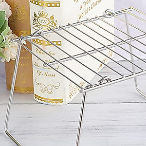 Happyyami Grill Cooling Rack BBQ Wire mesh BBQ Burning Stove Charcoal Grill Rack Baking Cooling Racks Grill Grid BBQ Grill Racks Table top Grill Mini BBQ Tools Travel Ultra Light Steel Wire