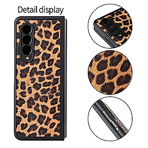 CCSmall Case for Samsung Galaxy Z Fold 3, Premium PU Leather Phone Cover Slim Fashion Design Protective Case for Samsung Galaxy Z Fold 3 GBT Striped Black