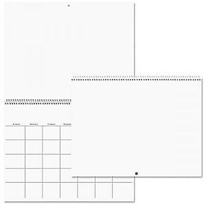 Blank Scrapbook Wall Calendar, Undated, 12-Inch x 9-Inch Size Closed, 18-Inch Size Open, Large Bookstore-Quality, DIY Spiral-Bound Hanging Monthly Calendar for Kitchen & Office, by Current