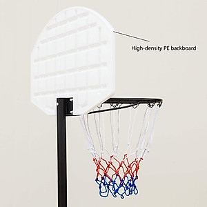 HaoKang Portable Basketball Hoop wtih Adjustable Height 28" Backboard Free Standing System w/Wheels for Kids Teenager