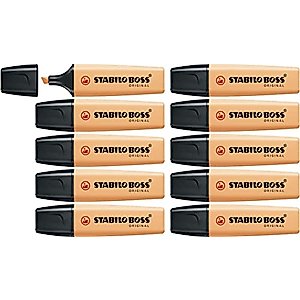 Highlighter - STABILO BOSS Original Pastel - Pack of 10 - Pale Orange