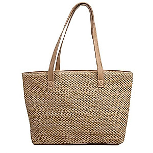 Summer Straw Bag Women Large Capacity Weave Totes Bag Handmade Rattan Beach Bag Vacation Lady Straw Shoulder Bag Pouch-2