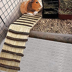 kathson Rabbits Wood Bridge Guinea Pig Climbing Ladder Natural Ramp Ladder Rat Toy Cage Habitat Accessories for Bunny Hamsters Gerbils Mice Mouse Chinchilla Hedgehog Small Animal