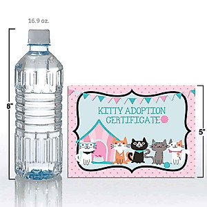 Plush Kitten Stuffed Animal Themed Certificates of Adoption for Kids' Birthday Parties, 10 5x7 Fill in Cards by AmandaCreation