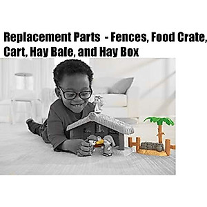 Replacements Parts For Little People Nativity & Christmas Story Nativity, (2 Fences, Food Crate, Cart, Hay Bale, and Hay Box)