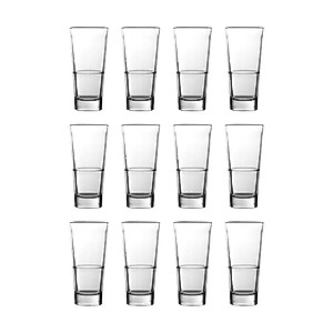 Fortessa Basics Elixir Everyday 12 Pack Set Glassware Kitchen and Barware Great for: Beer, Cocktails, Water, Juice, Iced Tea, Soft Drinks., Cooler Glass, 16 Ounce