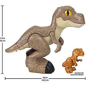 Fisher-Price Imaginext Jurassic World Dino Attack Pack, extra-large 9.5 inch T.rex and 9 inch raptor figure set for preschool kids ages 3 to 8 years
