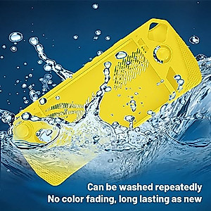 PAKESI Silicone Case for ASUS ROG Ally 2023 Release,Handheld Game Console Cover Protector Case with 2 Thumb Grip Caps and 2 Pack Screen Protectors - Enhance Your Gaming Experience(Yellow)