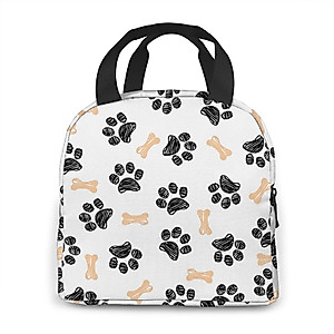 Dog Claw Doodle Warm Lunch Box Reusable Bento Bag Travel Bag Picnic Bags Shopping Bag for women men