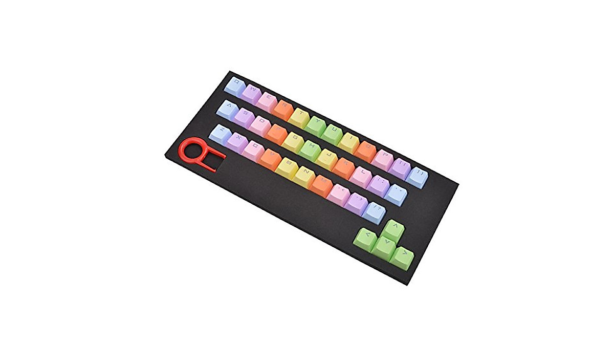 Rainbow Gradient 37 Keys PBT Keycaps for Gaming