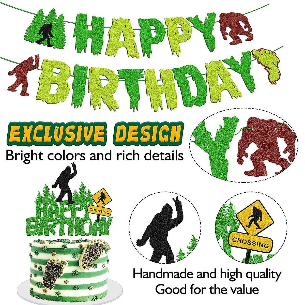 Birthday Decorations Happy Birthday Banner Cake Topper Cupcake Picks Crossing Balloons Wristbands Hanging Swirls Bday Party Supplies 69 PCS