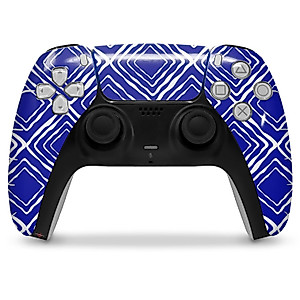 WraptorSkinz Skin Wrap compatible with Sony PS5 DualSense Controller Wavey Royal Blue (CONTROLLER NOT INCLUDED)