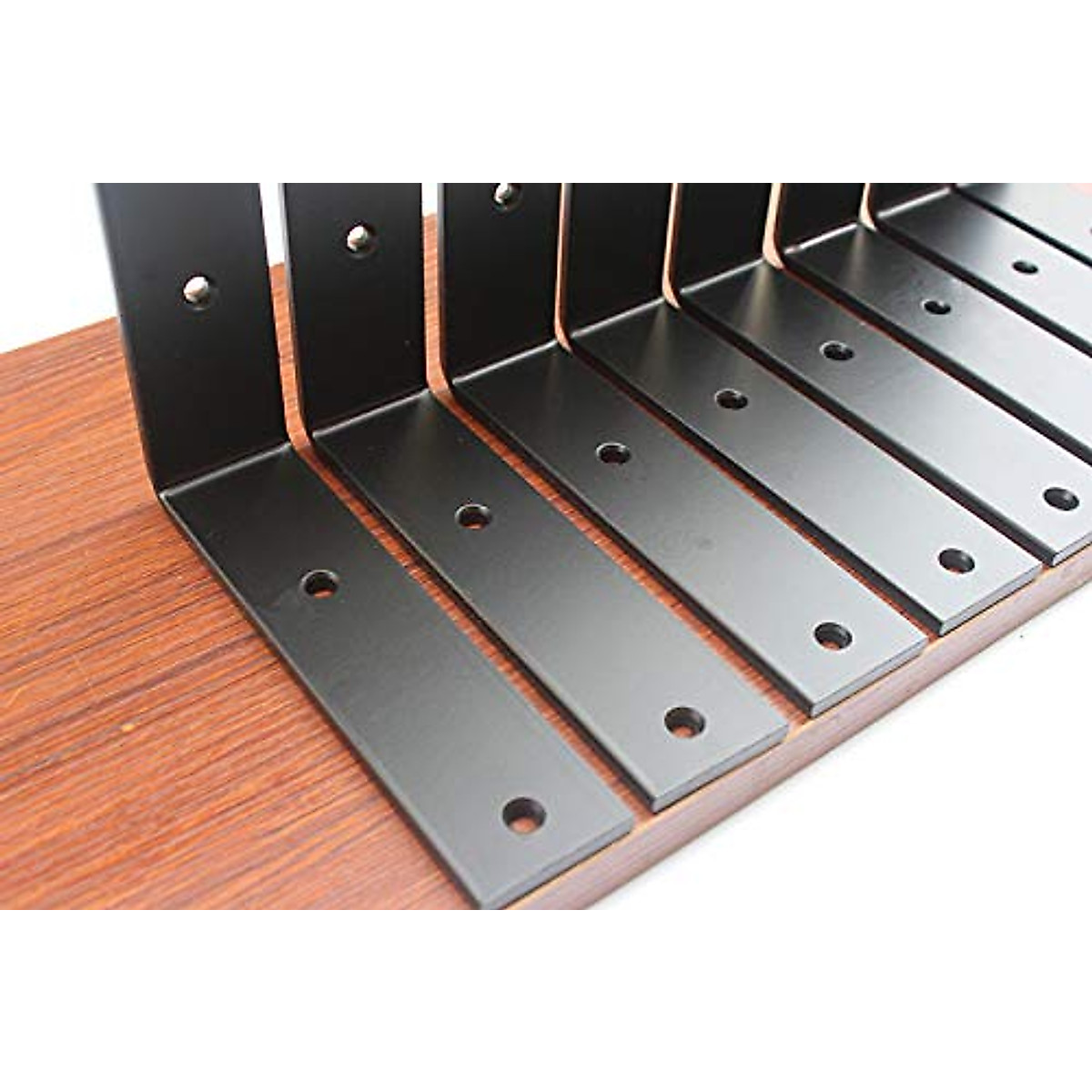 8 PCS L 6" x H 6" x W 1.5", 5mm Thick Heavy Duty Metal Wall Brackets Steel L Bracket for Hanging DIY Storage Or Decorative Shelving - Hang a Bookshelf Or Industrial Shelves - Shelf Supports