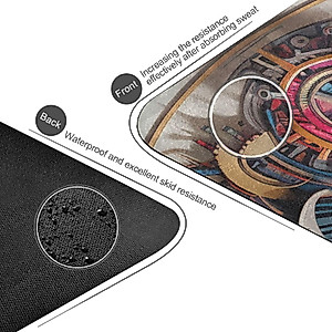 GOODOLD Techno Cat Yoga Mat, 71 x 26 Inch Non-slip Yoga Mats Folding Travel Exercise Mat Indoor Outdoor Gym Pilates with Storage Bag for Women Men