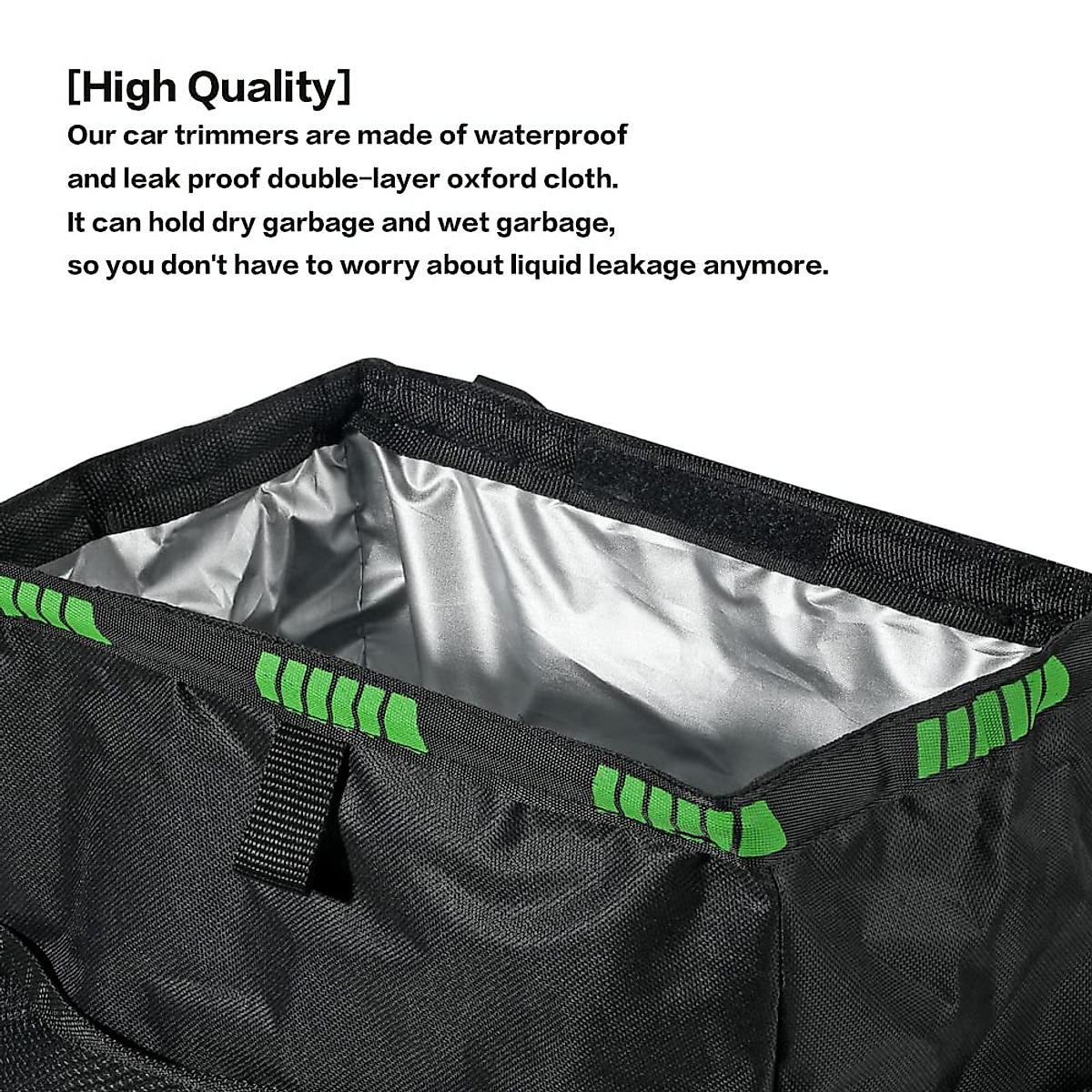 Reswish Car Trash Can,Leak-Proof Waterproof Car Trash Bin, Vehicle Multi-Use Organizer for Outdoor Traveling,Collapsible Auto Garbage Bag Large Capacity Trashcan Storage Bag for Truck, SUV